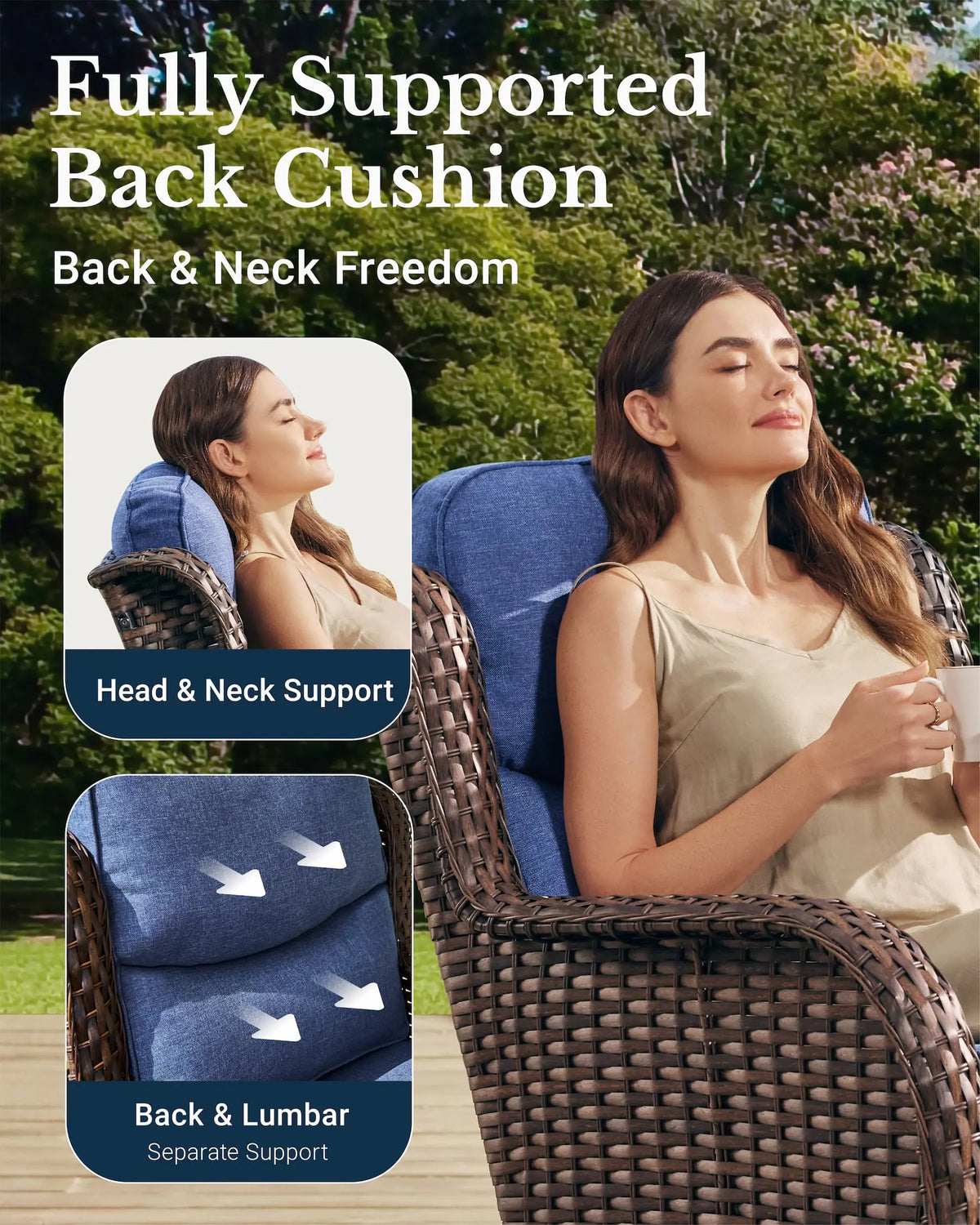 Swivel Glider Blue Chairs Conversation Set V2