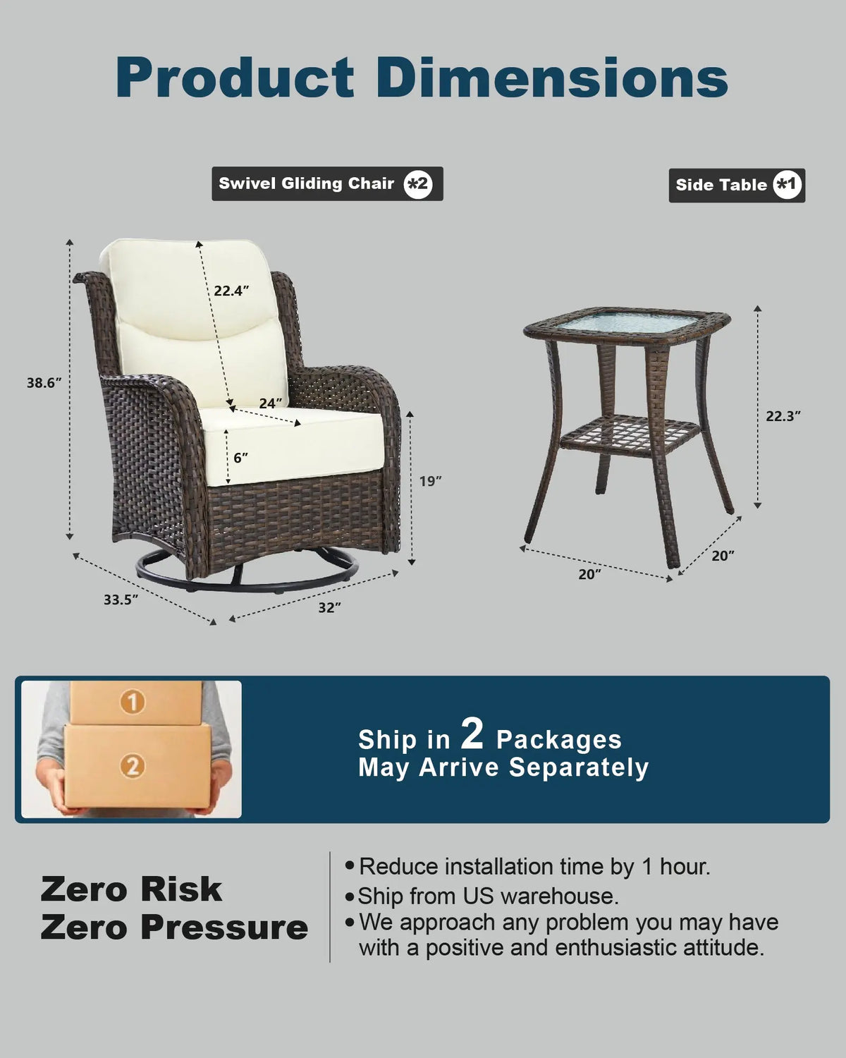 Hawthorne Swivel Glider Chairs Conversation Set