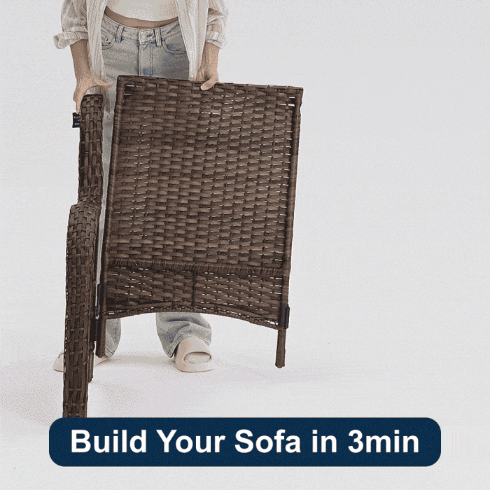 【Quick Assembly Collection】Outdoor Wicker 3-Min Sofa